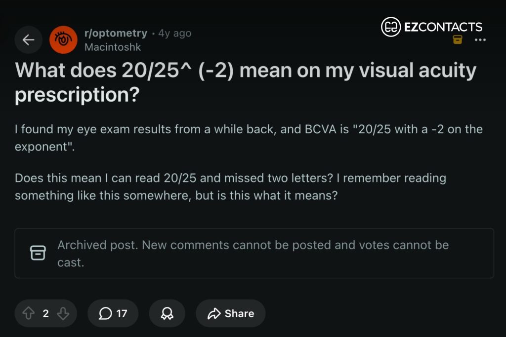What Does 20/25 Vision Mean? | EZOnTheEyes